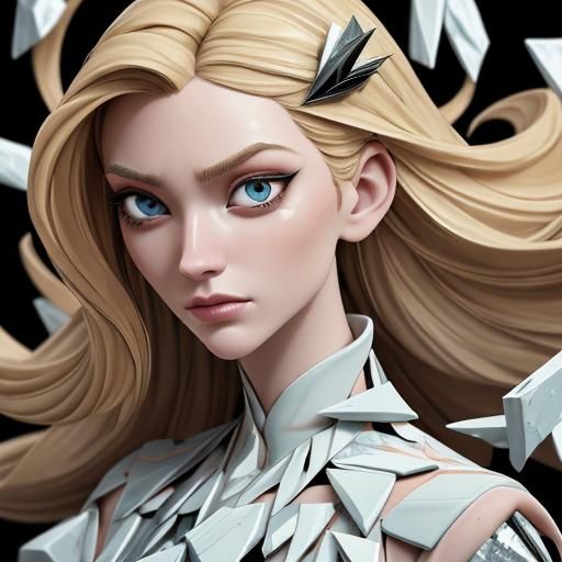 Generate a hyper-detailed and high contrast abstract portrait of a ...