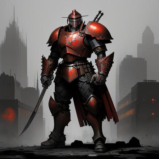 Iron clad warrior - Iron Clad Warrior in Futuristic Urban L...