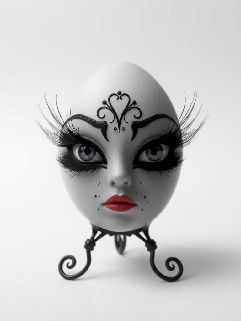 gothic mood egg - Ethereal Gothic Goddess in Dark Egg Form