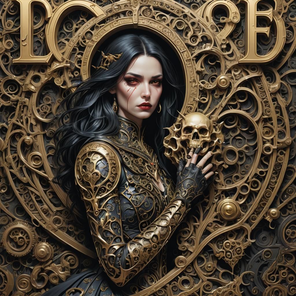 Hyperdetailed magazine cover with text "love" sinister by Greg ...