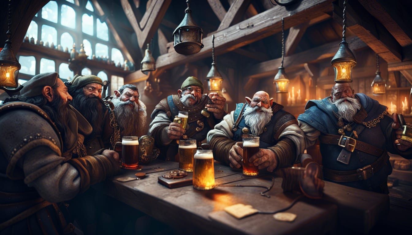 Drunken Dwarves - AI Generated Artwork - NightCafe Creator