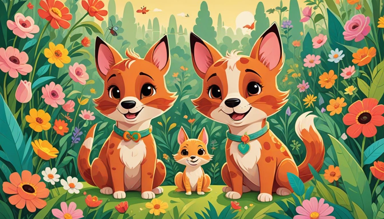 Cartoon animal family _ - Cartoon animal family