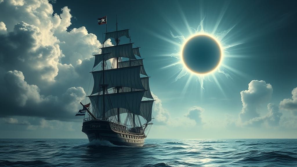 "Perla Negra" y un gran eclipse... - Pirate Ship Black Pearl...