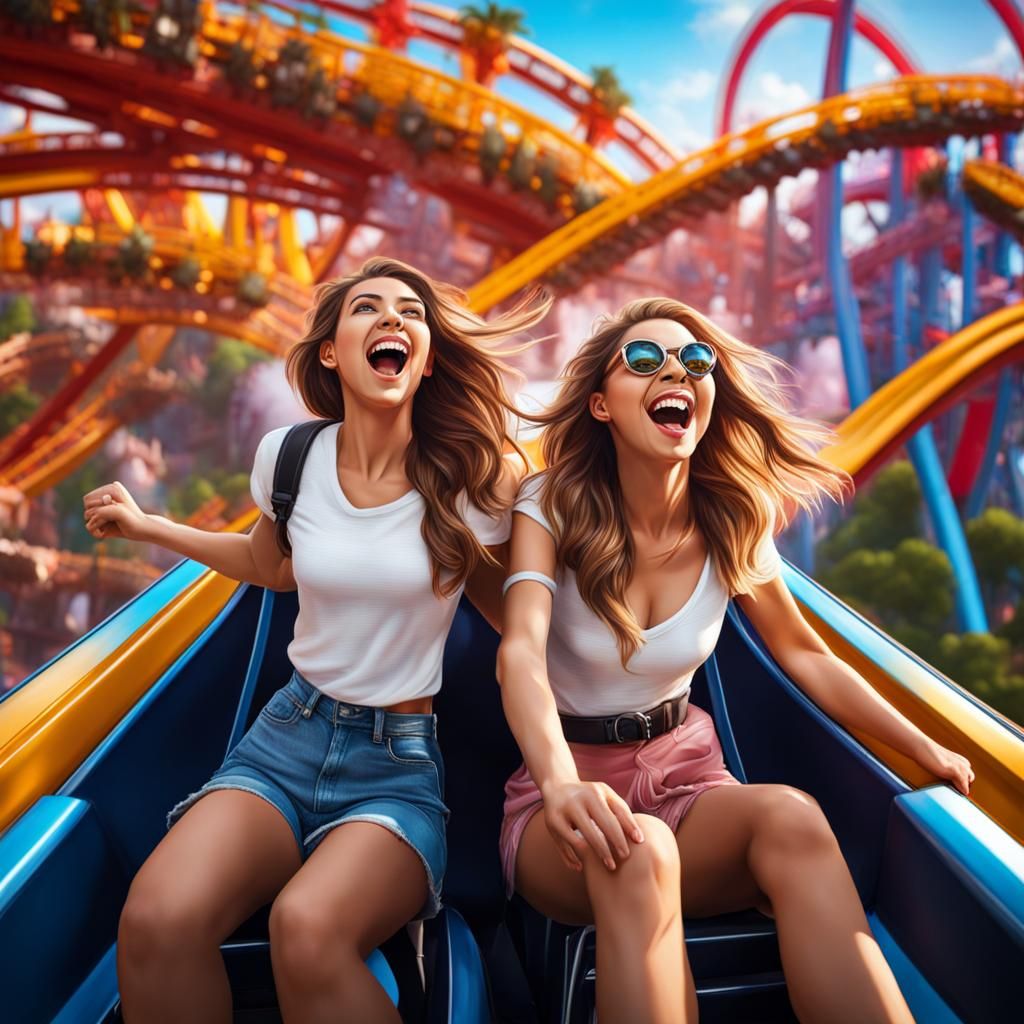 Theme Park Thrills (F) - AI Generated Artwork - NightCafe Creator