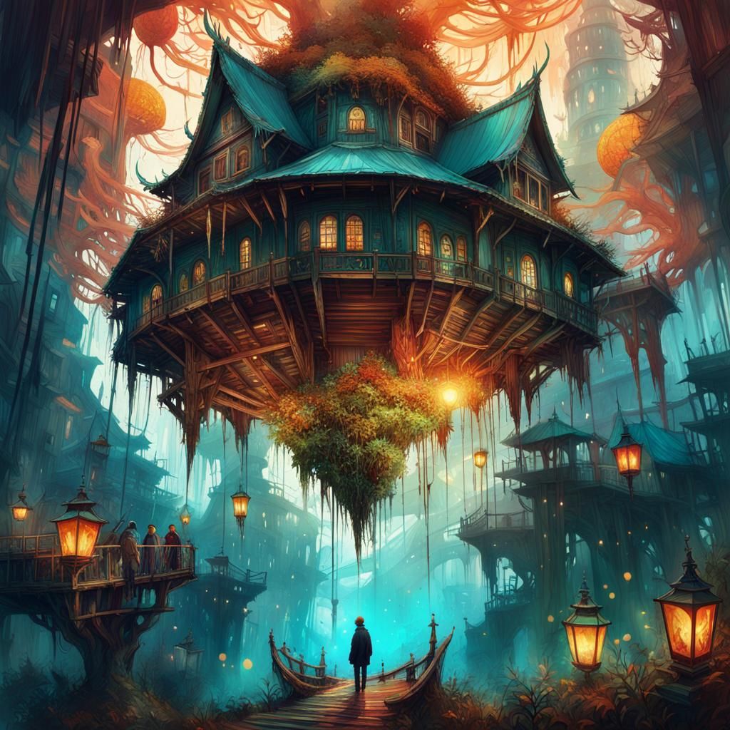 Fantastic village - AI Generated Artwork - NightCafe Creator