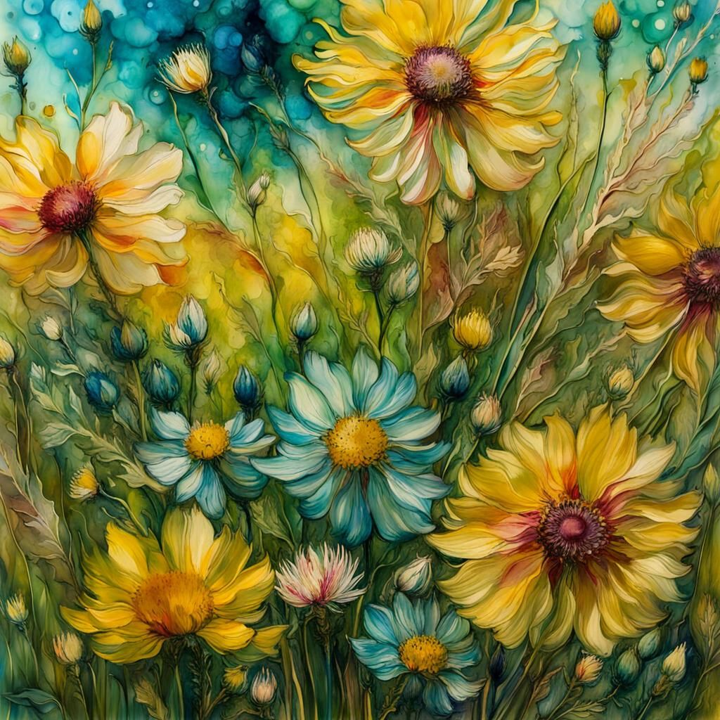 Blooming flowers - AI Generated Artwork - NightCafe Creator