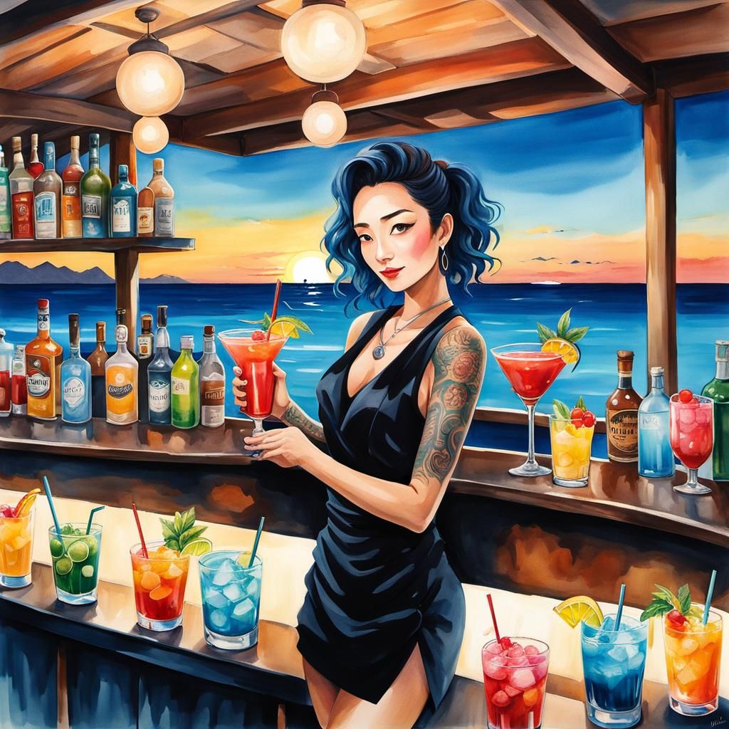 Miss bartender - AI Generated Artwork - NightCafe Creator