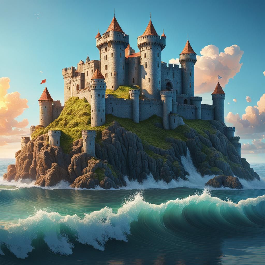 ocean castle - AI Generated Artwork - NightCafe Creator