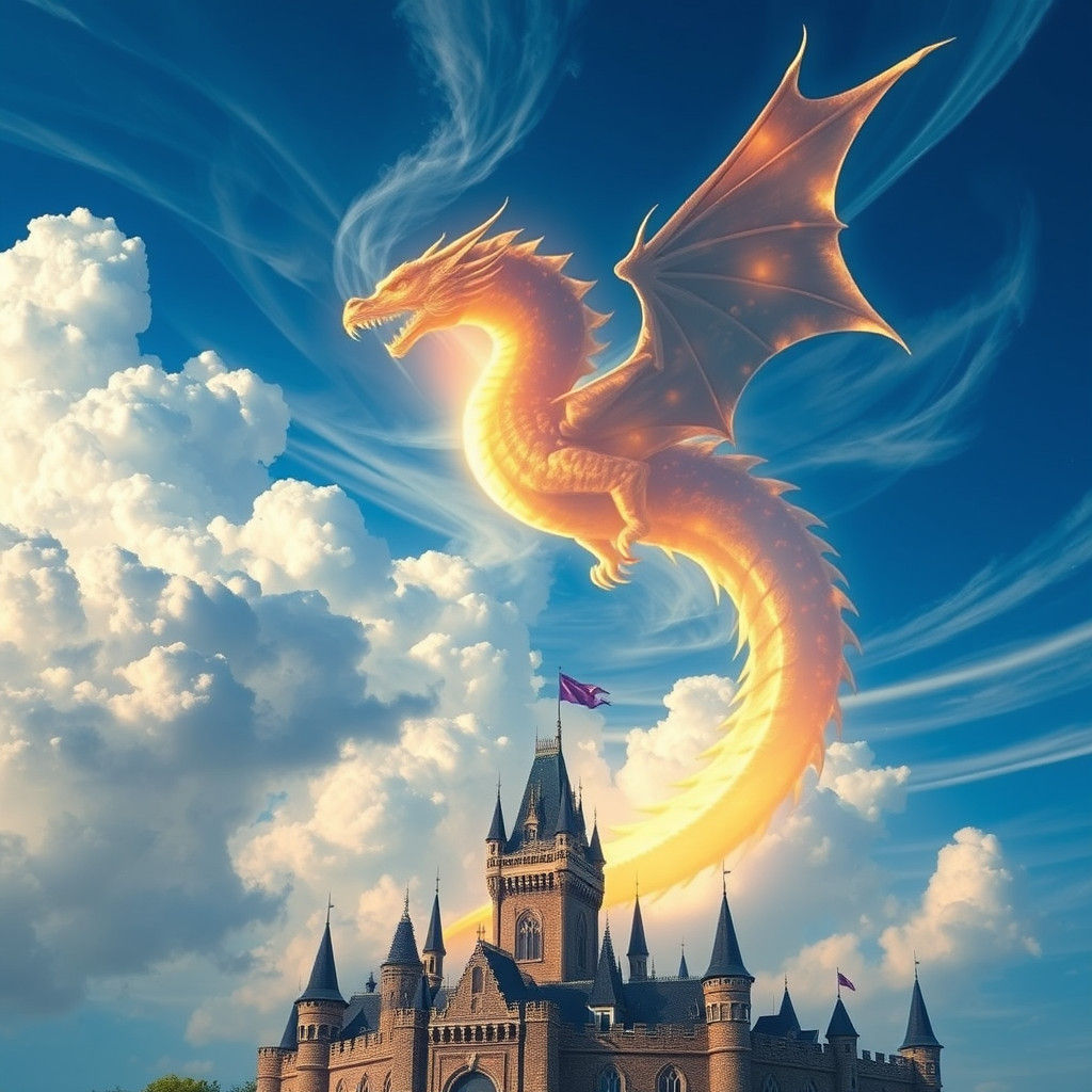 Beautiful Dragon - Celestial Dragon Manifests Over Medieval ...