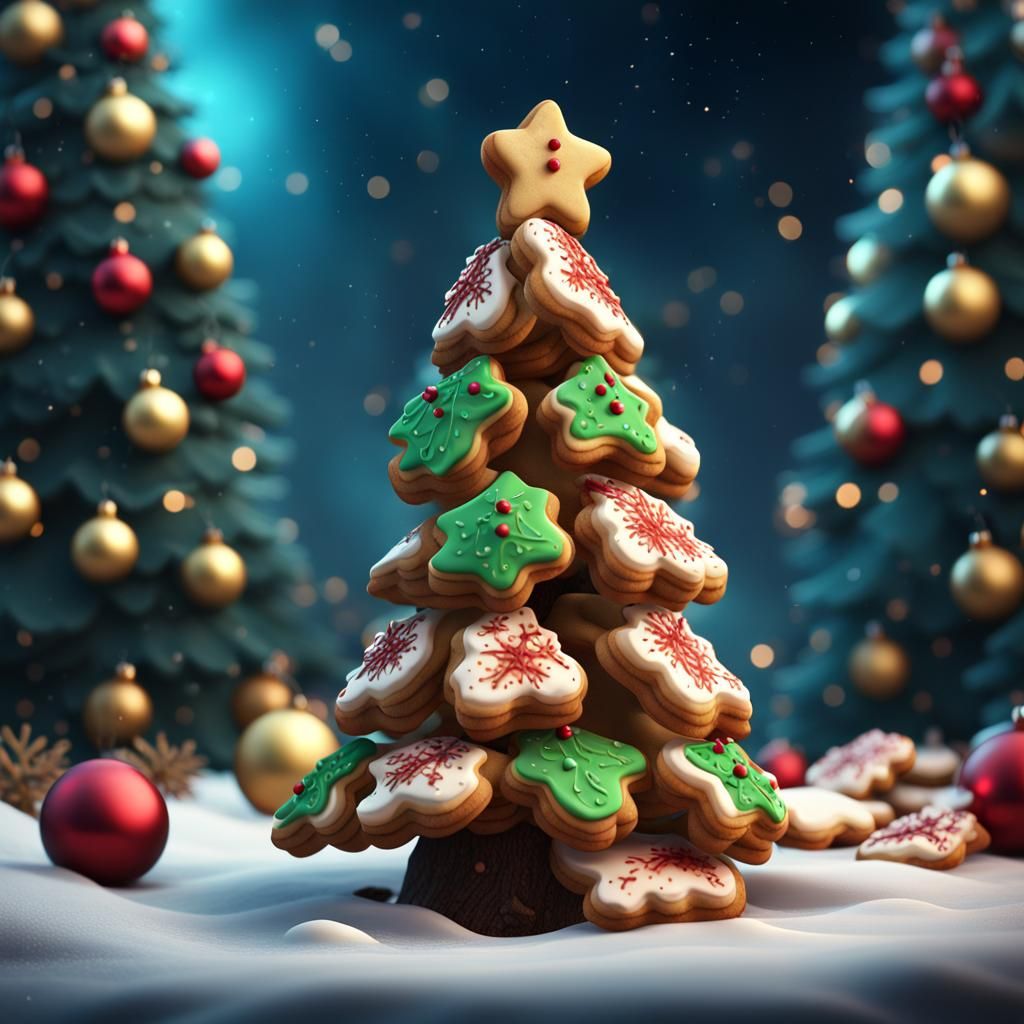 Christmas cookie tree - AI Generated Artwork - NightCafe Creator