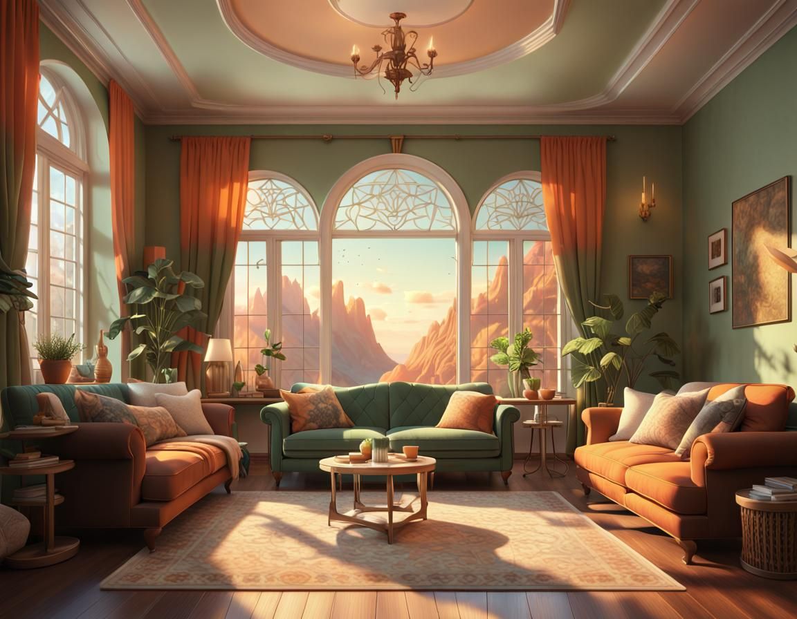 Cozy living room - AI Generated Artwork - NightCafe Creator