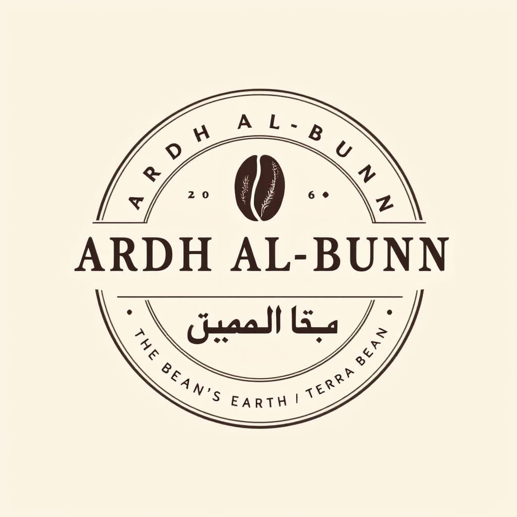 Ardh Al-Bunn: Elegant Earthy Coffee Logo - AI Art
