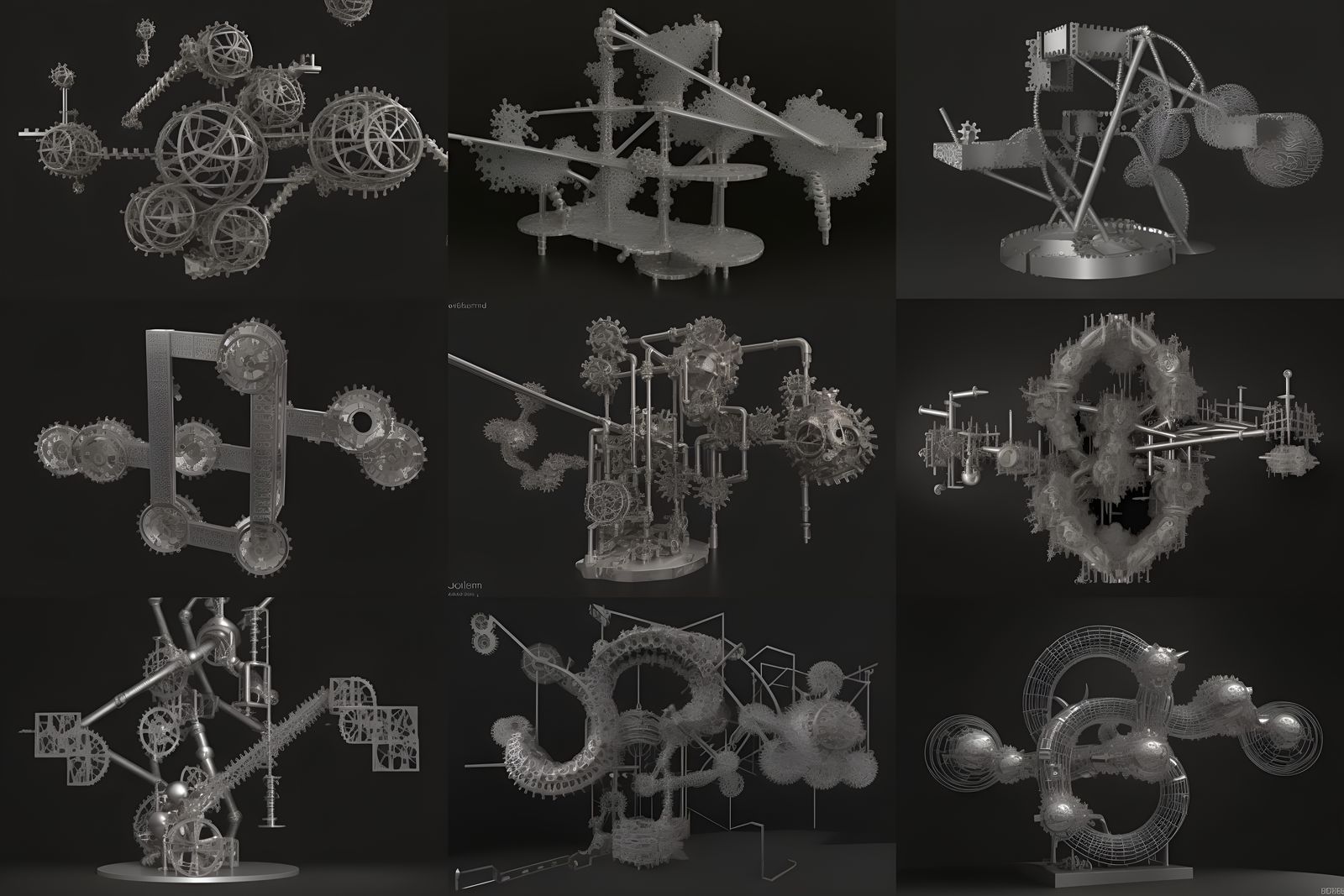 Fractal of Rube Goldberg machines Realistic diorama of abomination ...