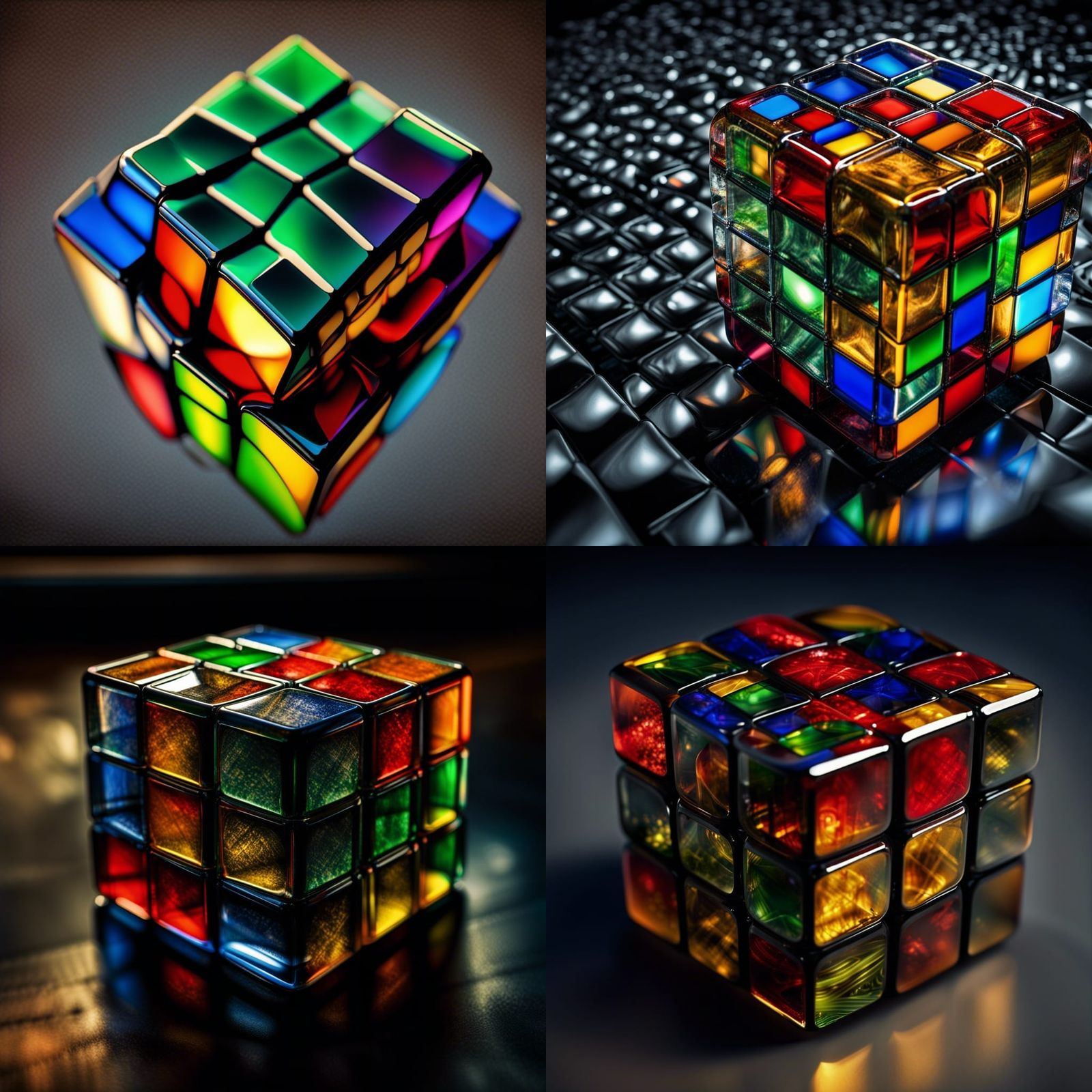 rubik's cube made of glass intricate details, HDR, beautifully shot ...
