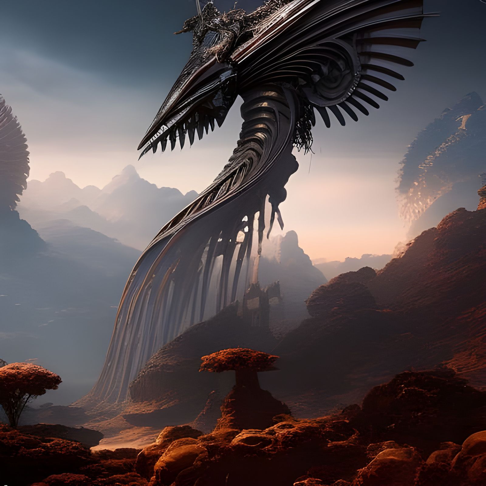 Alien angel ascending - AI Generated Artwork - NightCafe Creator