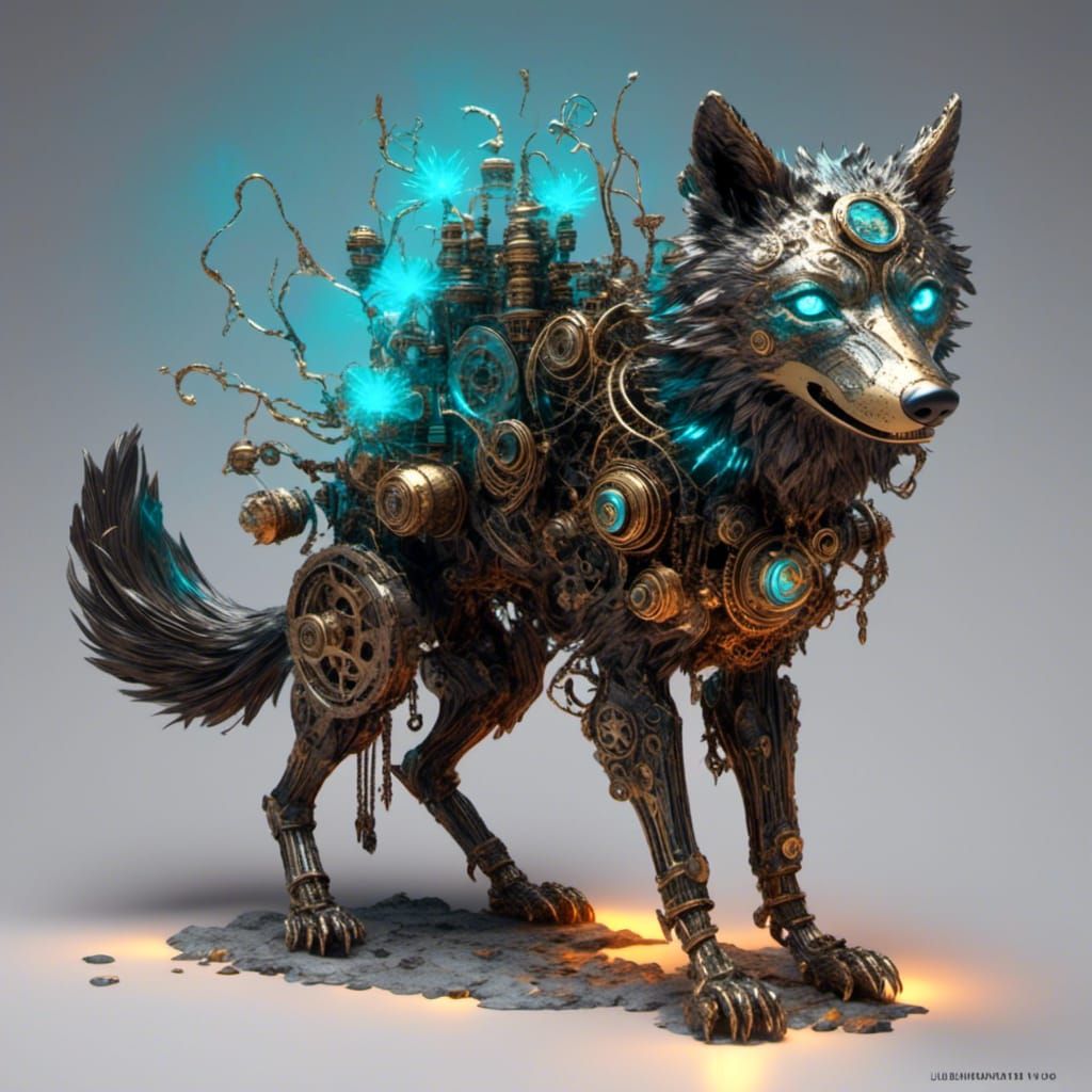 Steampunk wolf - AI Generated Artwork - NightCafe Creator