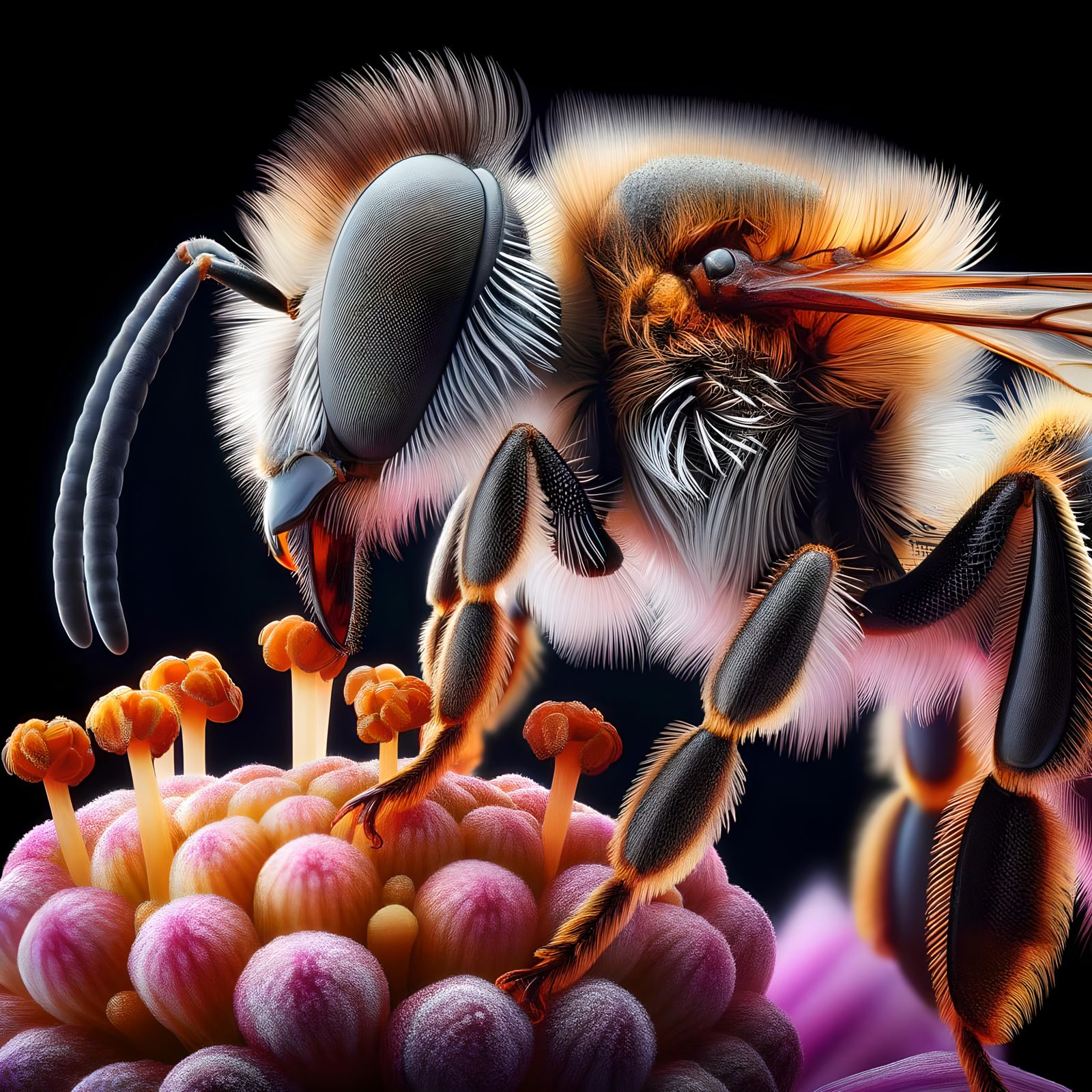 Macro Bee - AI Generated Artwork - NightCafe Creator
