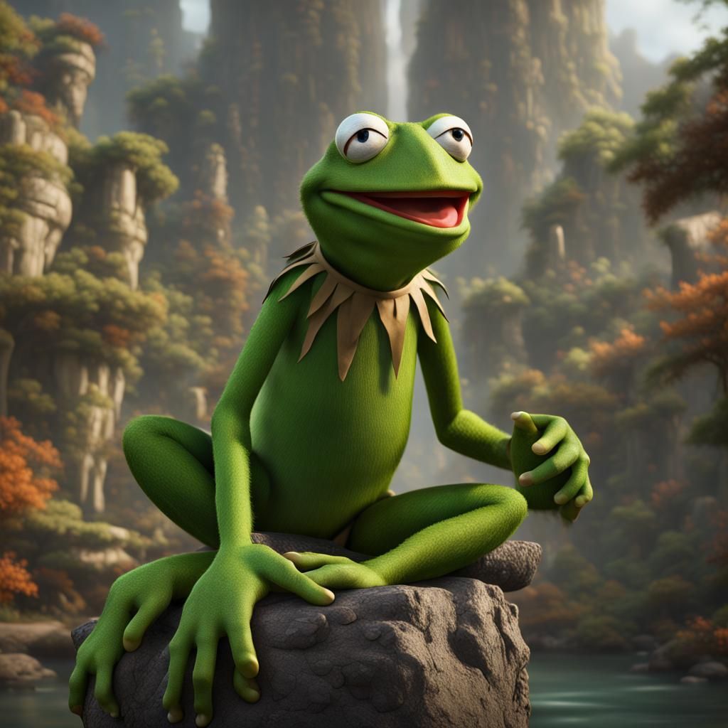 Kermit the frog monkey - AI Generated Artwork - NightCafe Creator