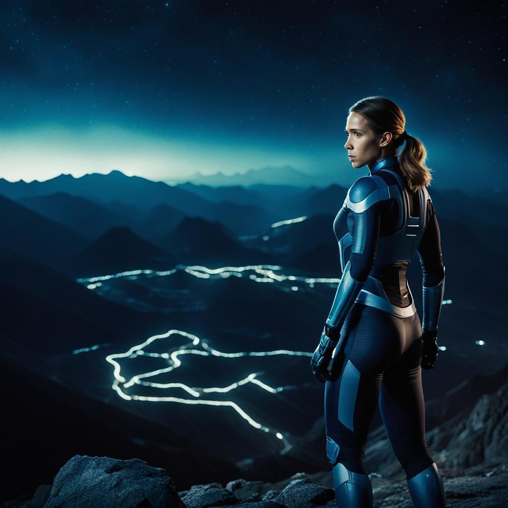 Invisible Woman in a mountain range at night - AI Generated Artwork ...