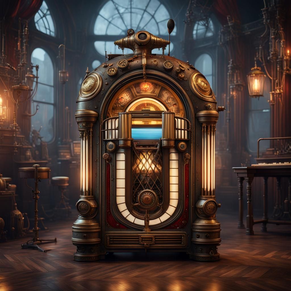 Steampunk jukebox 2 - AI Generated Artwork - NightCafe Creator