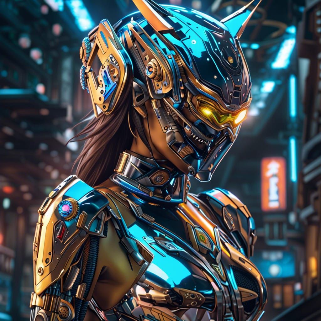 masked mecha female - AI Generated Artwork - NightCafe Creator
