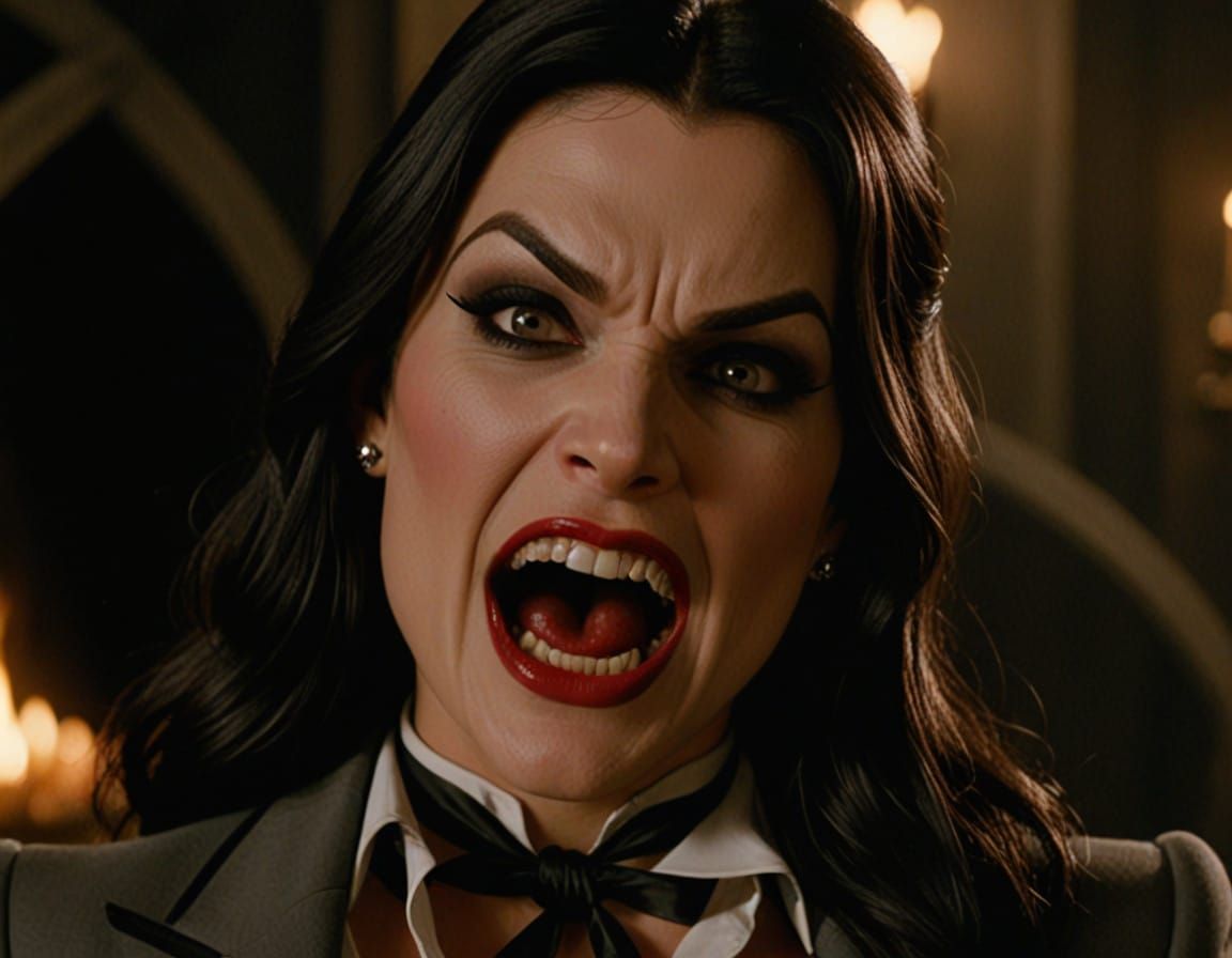 Zatanna as a snarling vampire - Mystical Vampire Siren Unlea...
