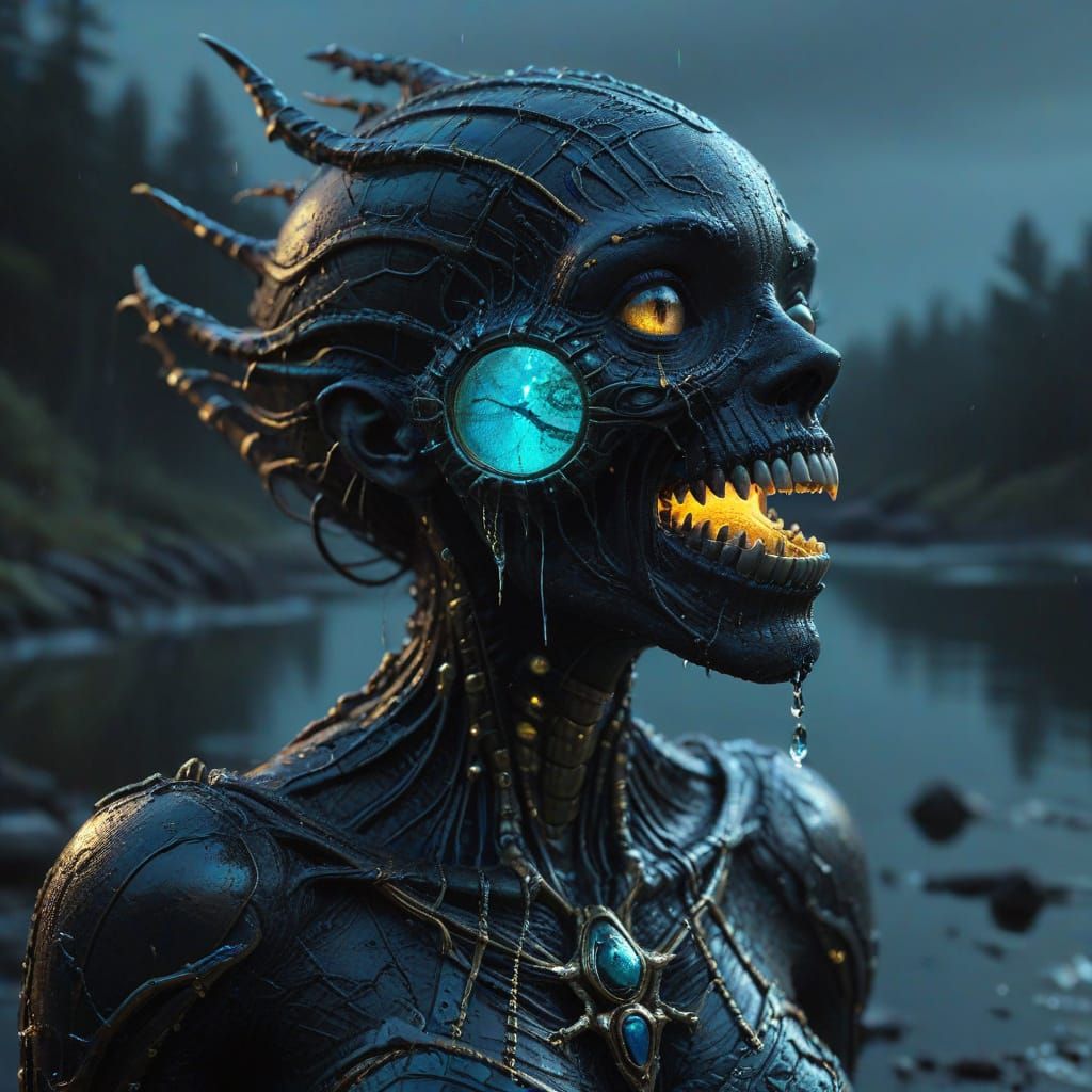 Dark Fantasy Scene: Vex Steals Amulet in Moonlit L... - AI Art