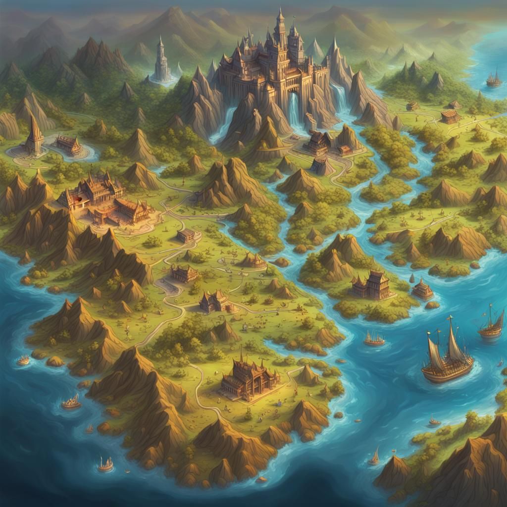 Fantasy Map - AI Generated Artwork - NightCafe Creator