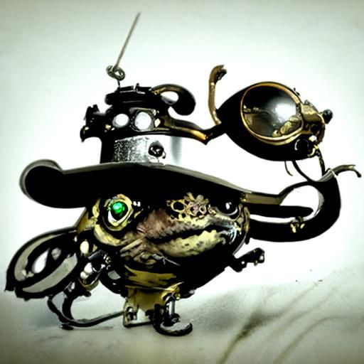 steampunk frog - AI Generated Artwork - NightCafe Creator