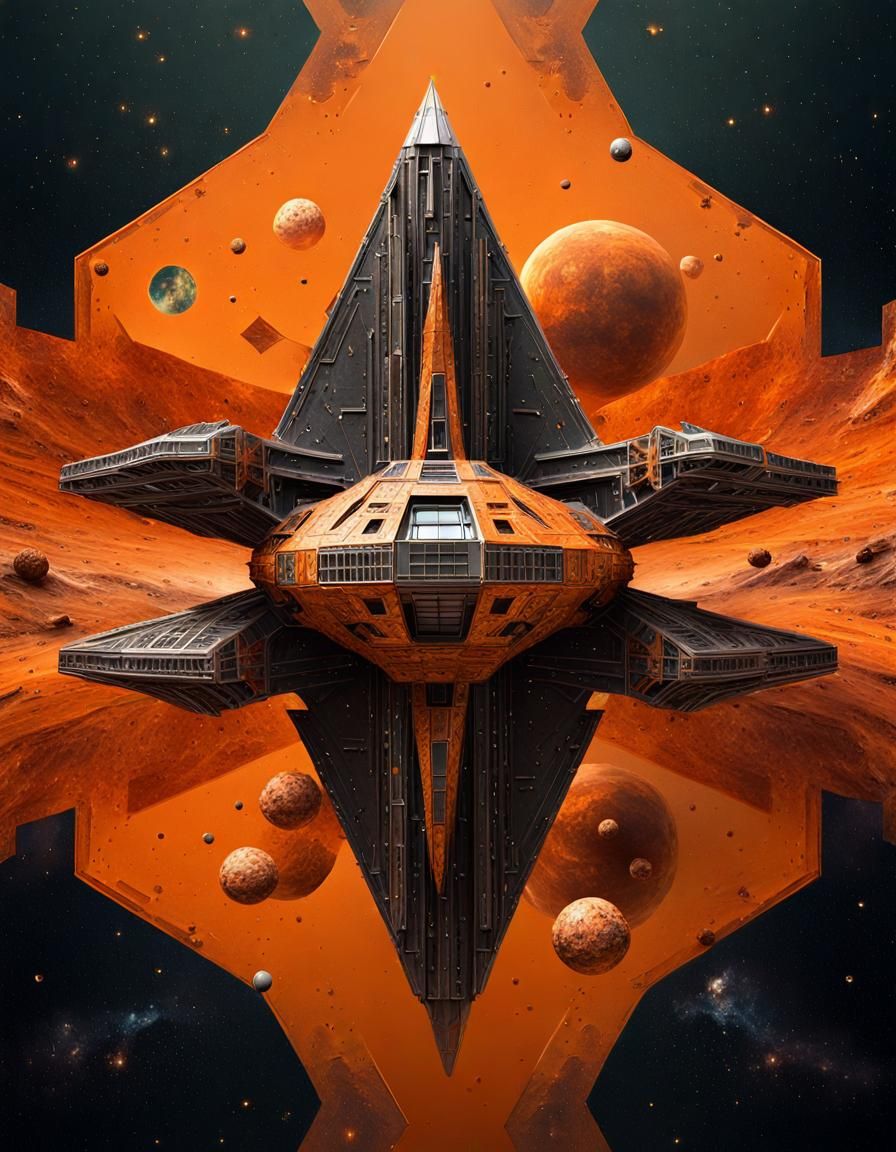 Spaceship - artist's edition #24 (Origami style) - AI Generated Artwork ...