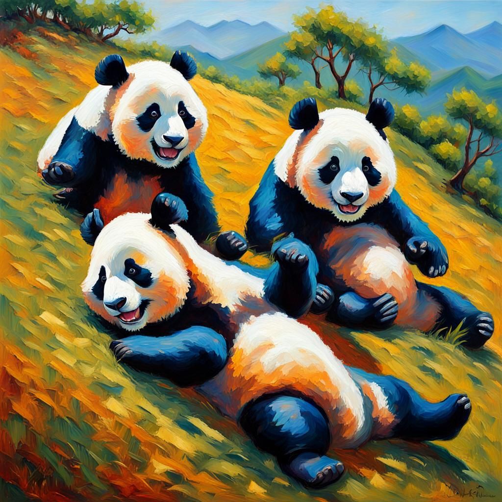 Rolling Pandas - AI Generated Artwork - NightCafe Creator