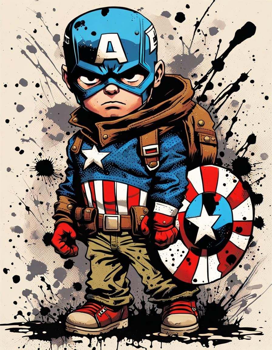 Skottie Young “Captain America” - AI Generated Artwork - NightCafe Creator