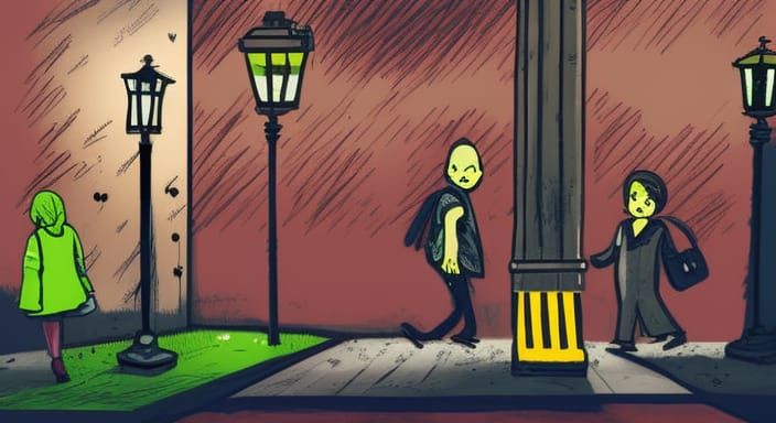 The guy follows the girl in the street - AI Generated Artwork ...