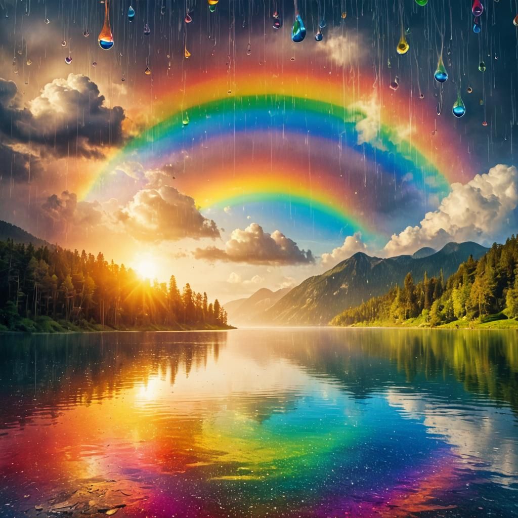 On Rainbow Lake - AI Generated Artwork - NightCafe Creator