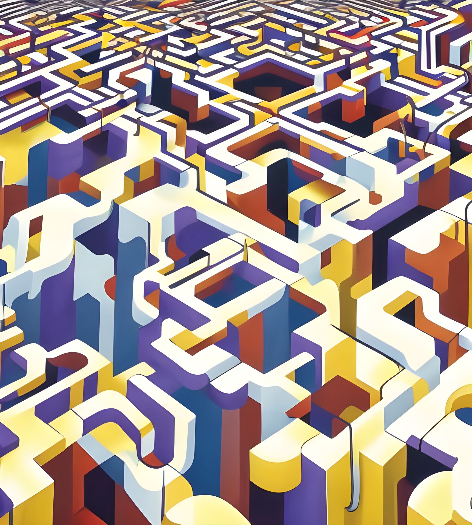 Surreal psy abstract geometric labyrinth 30jan23 - AI Generated Artwork ...