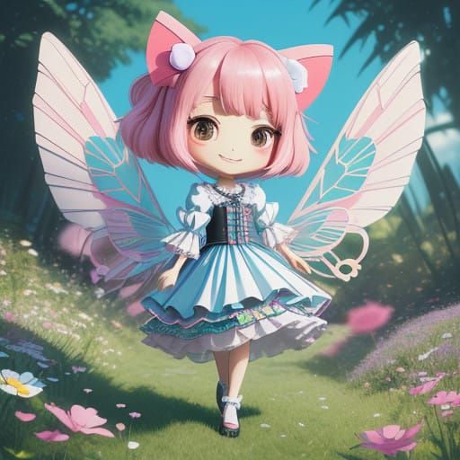 Gunpla girl. A chibi anime girl with a bright smile and sparkly eyes ...