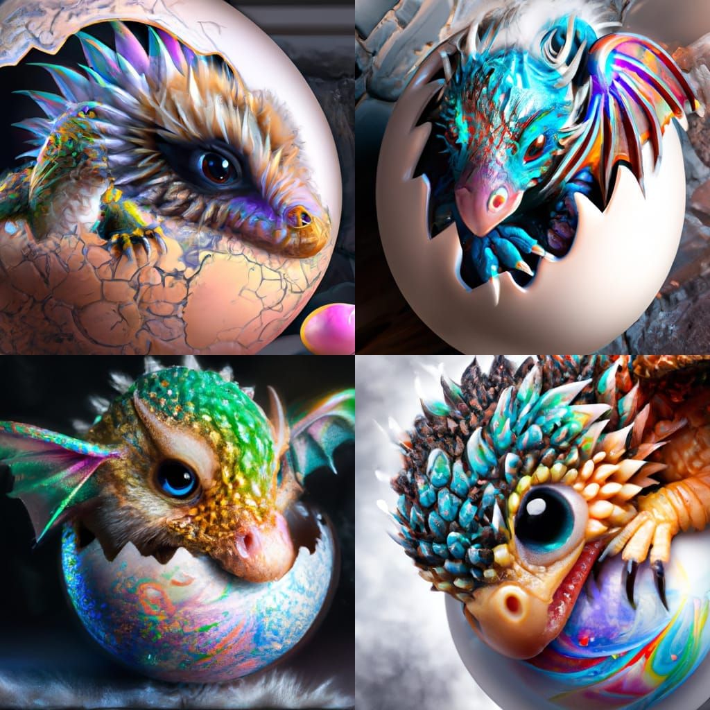Aren't I Cute? Dragon Hatchlings - AI Generated Artwork - NightCafe Creator