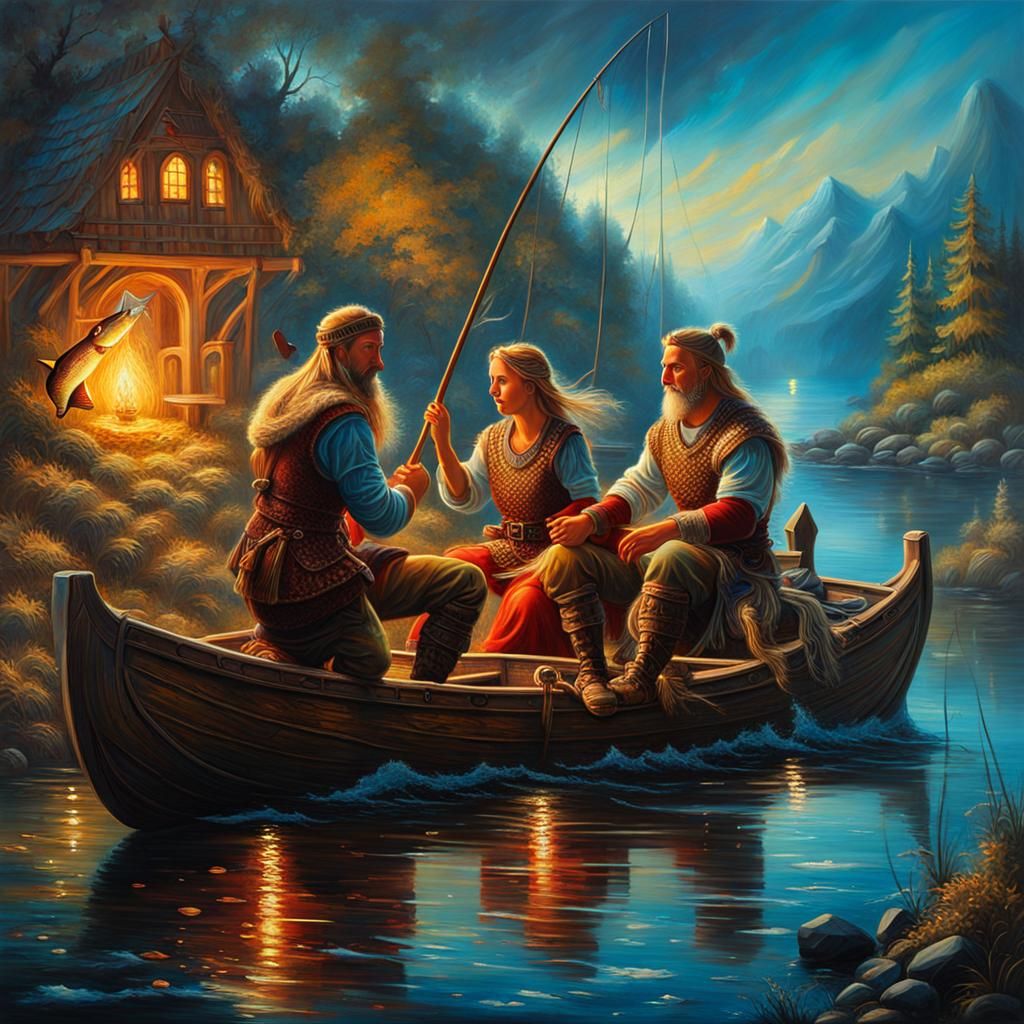 Fishing vikings - AI Generated Artwork - NightCafe Creator