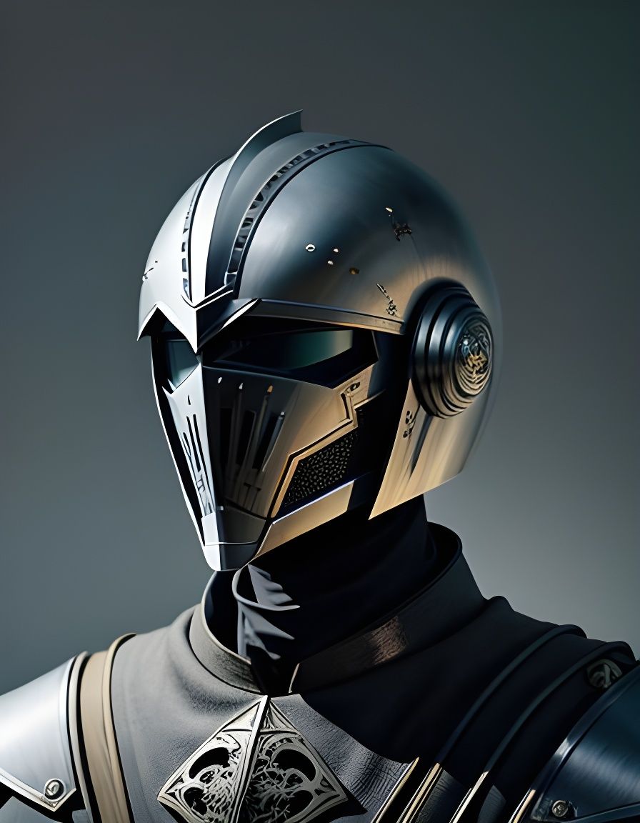 A helmet of a futuristic Knight - A helmet of a futuristic K...
