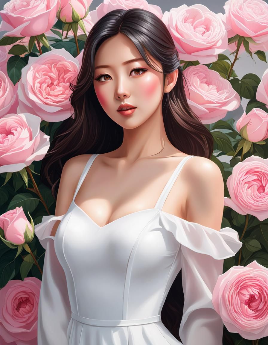 Pink Garden Roses. - AI Generated Artwork - NightCafe Creator