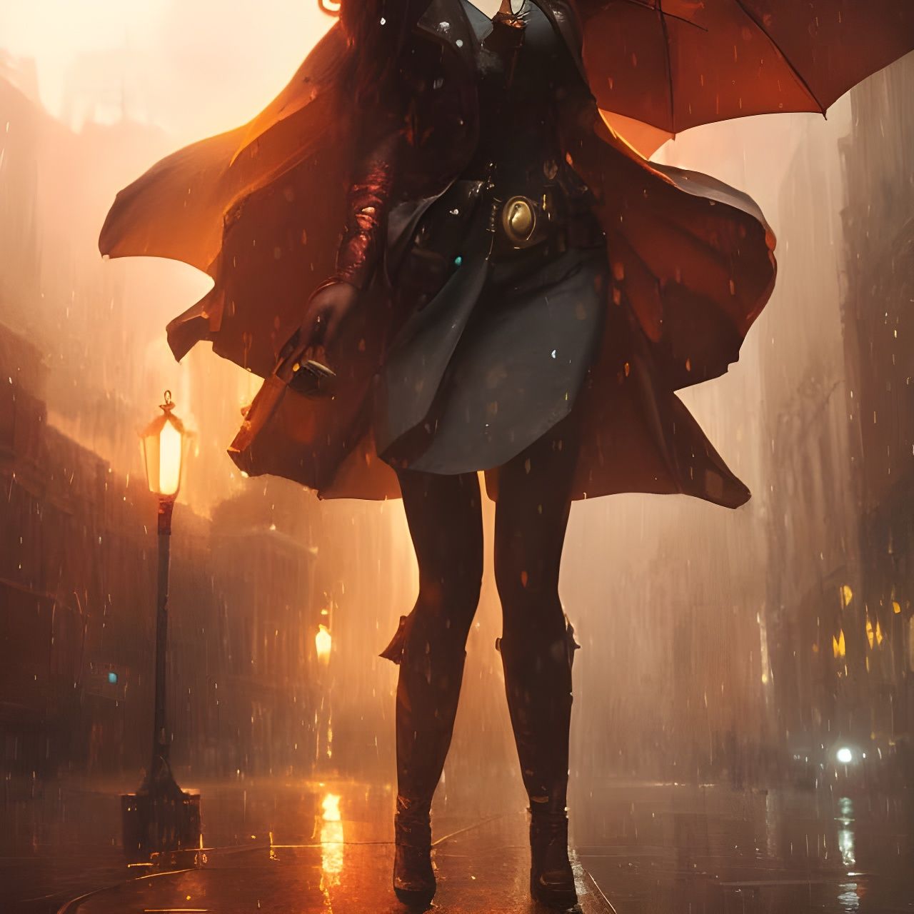 Caught in the rain - AI Generated Artwork - NightCafe Creator