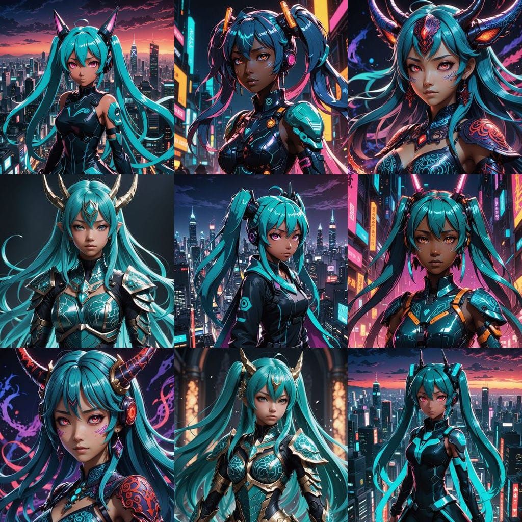 Eldritch Hatsune Miku Wears Final Fantasy Attire i... - AI Art