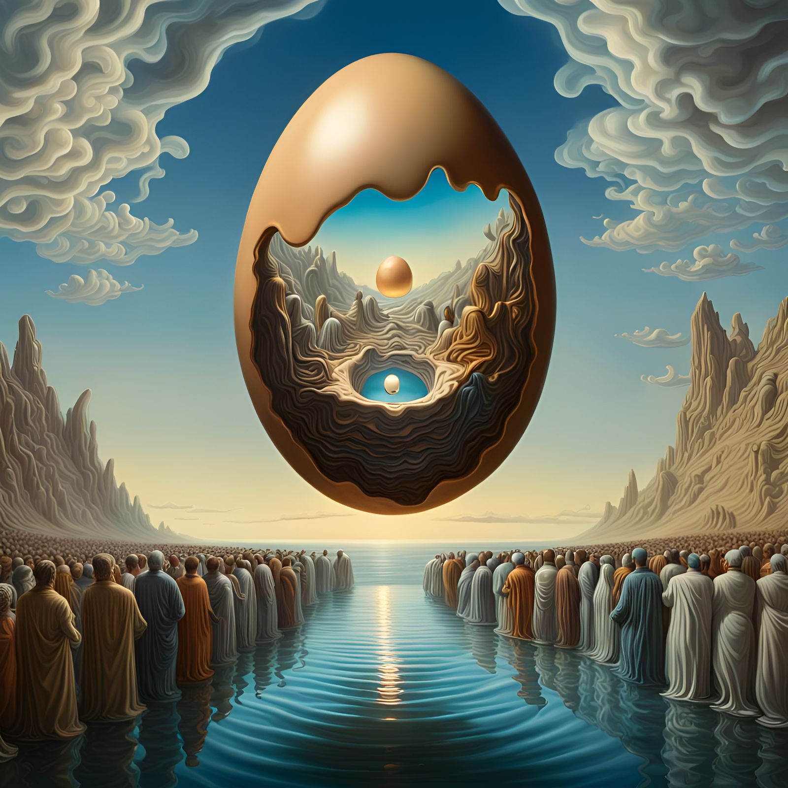 Floating Orphic egg over worshippers - AI Generated Artwork - NightCafe ...