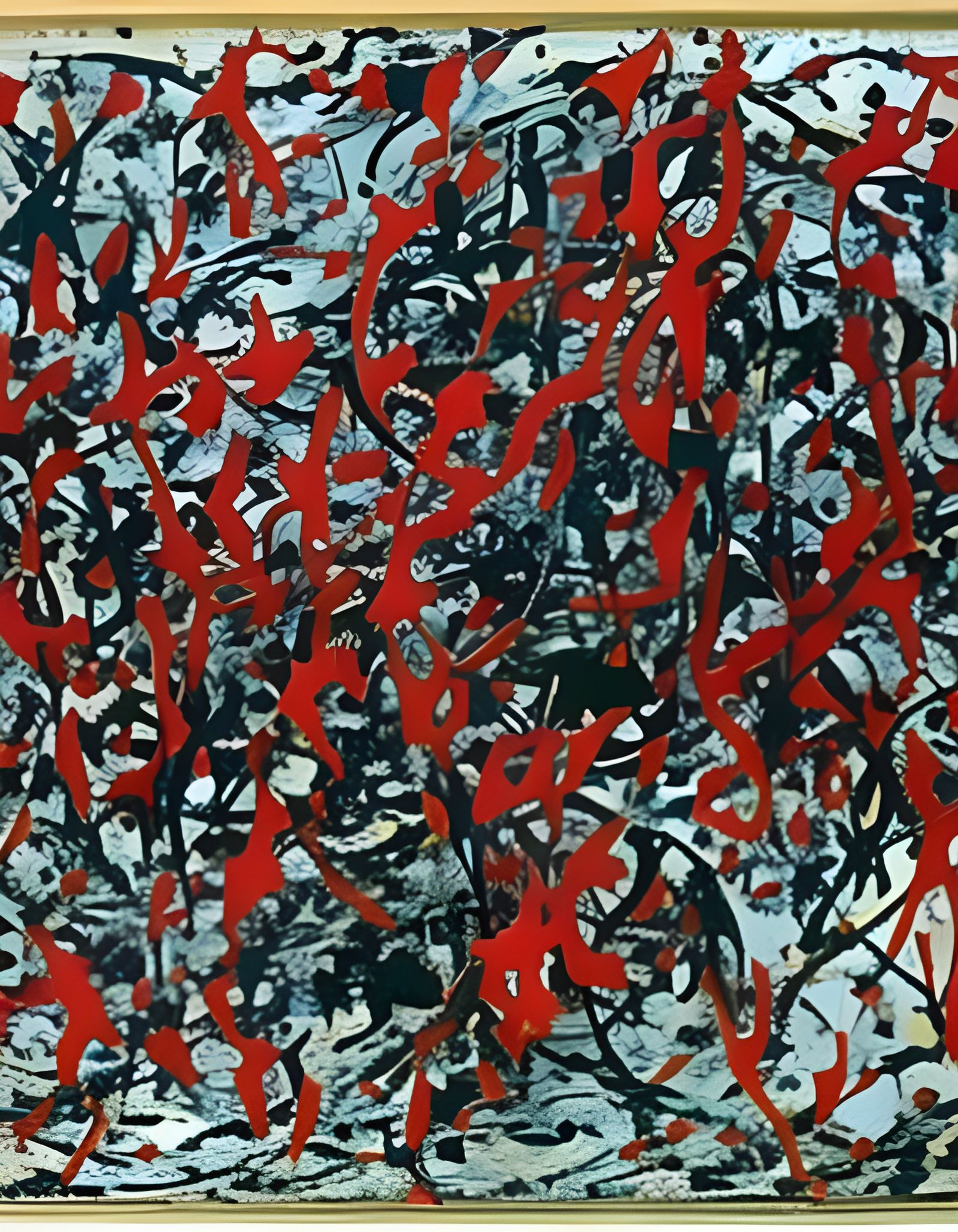 jackson pollock red polls, professional abstract art - AI Generated ...