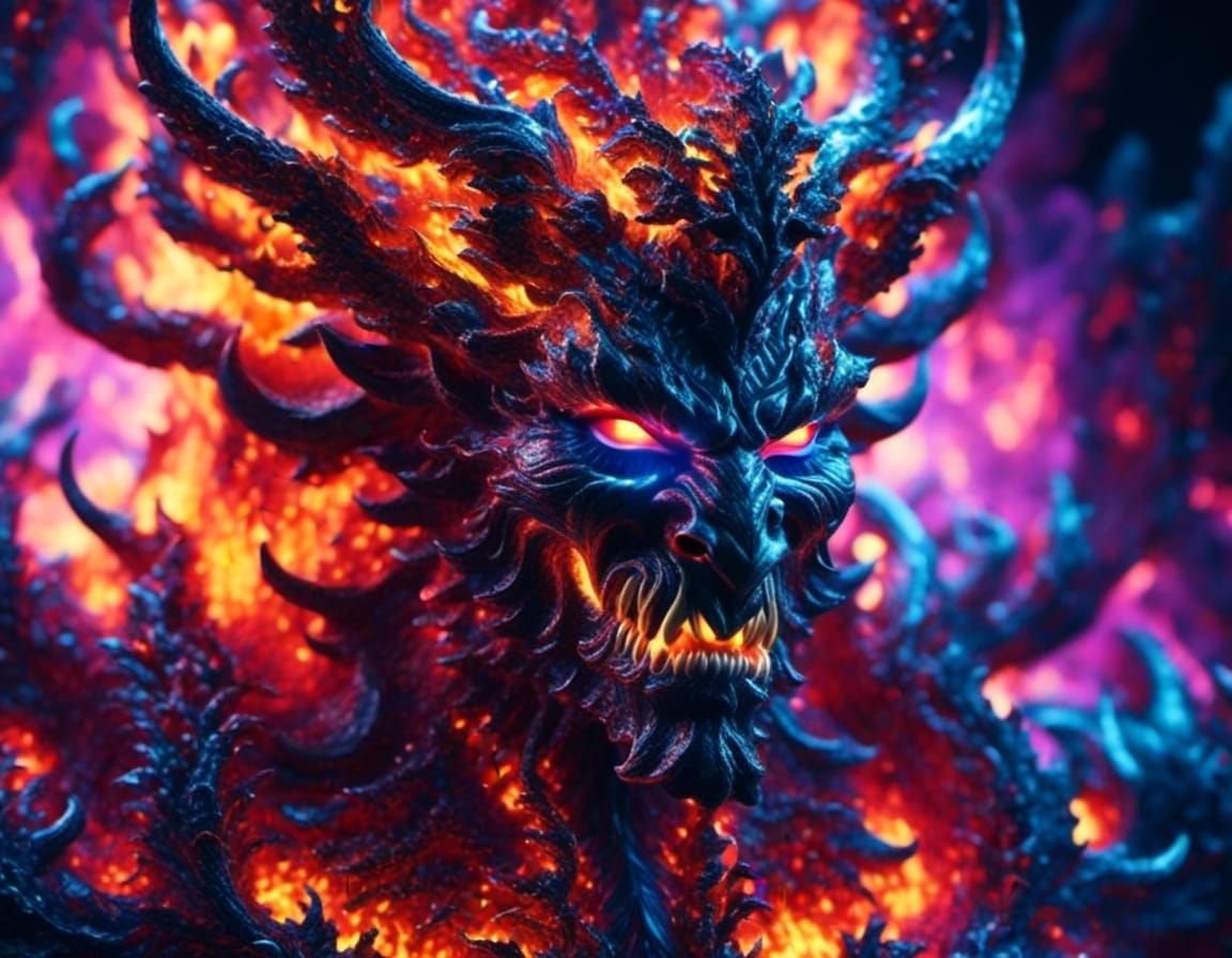 Fractal demon - AI Generated Artwork - NightCafe Creator