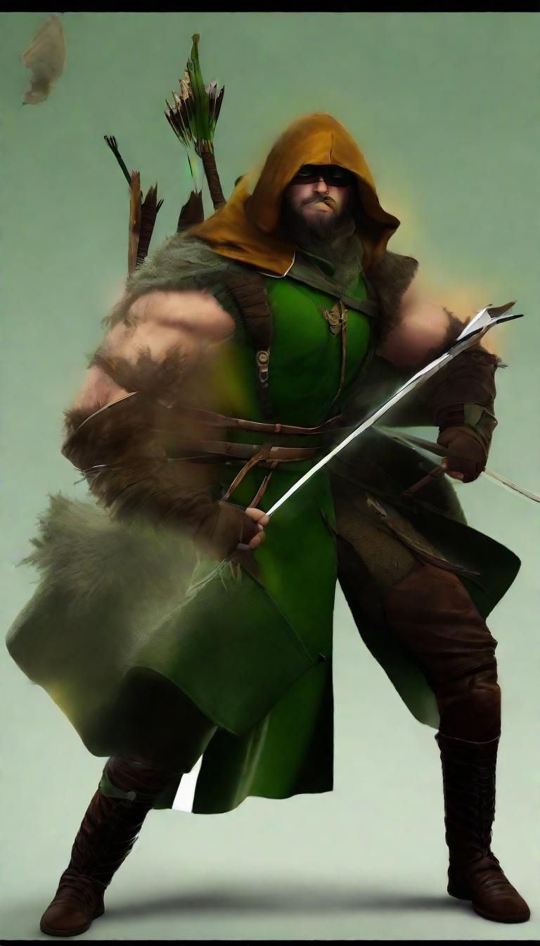 (Green Arrow and Robin Hood Dueling With Archery Splitting Bullseyes ...