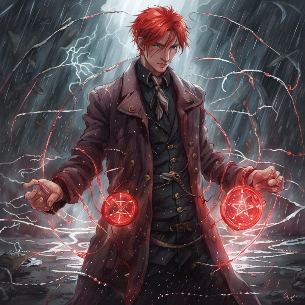 The Blood Alchemist, male with red hair, creating a transmutation ...