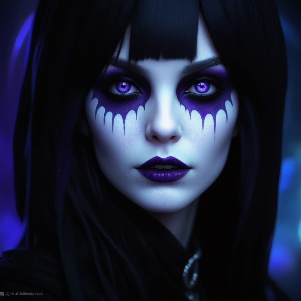 Stunning gothic portrait of Gothic ethereal Hecate Goddess with long ...