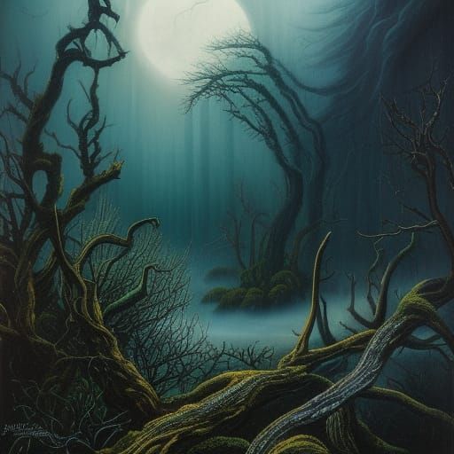 Insanely detailed fantasy and whimsical portrait painting of Banshee ...