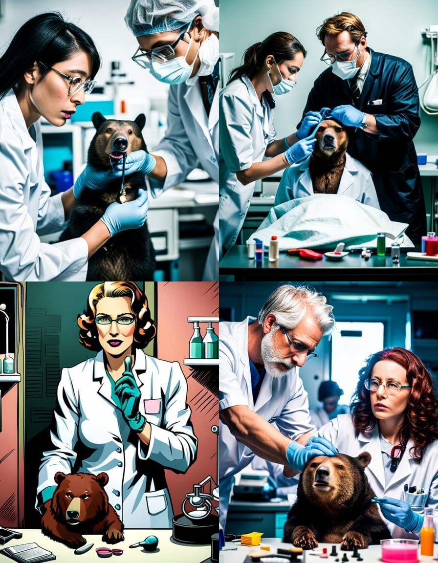 Mishka the Scientist 3 - AI Generated Artwork - NightCafe Creator